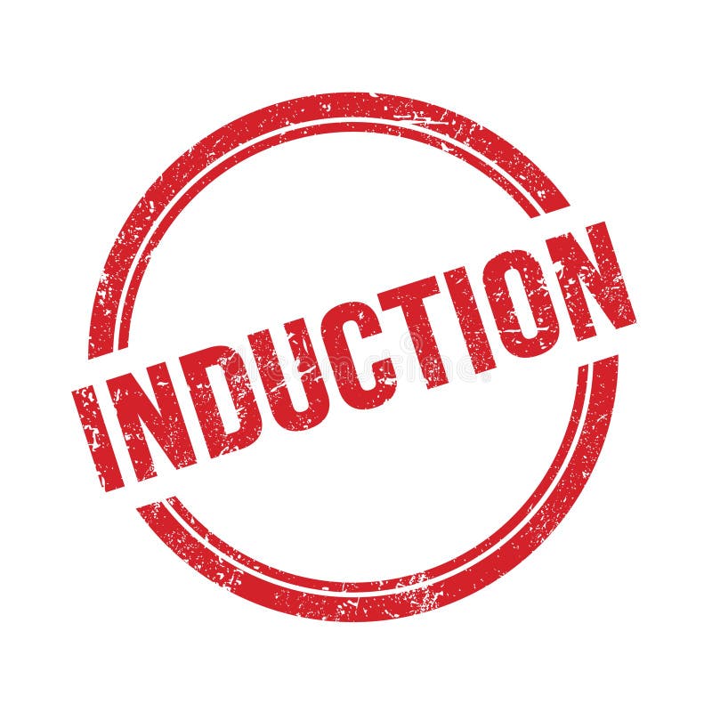 INDUCTION Text Written on Red Grungy Round Stamp Stock Illustration ...