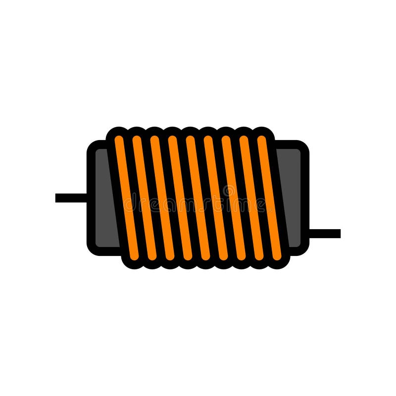 Inductor Component Symbol for Circuit Design Stock Illustration ...
