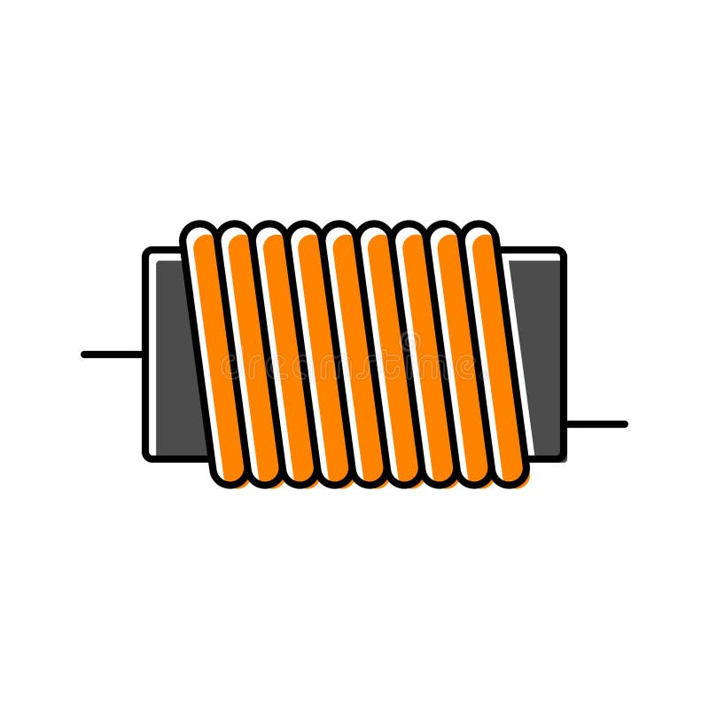Inductor Component Symbol for Circuit Design Stock Illustration ...
