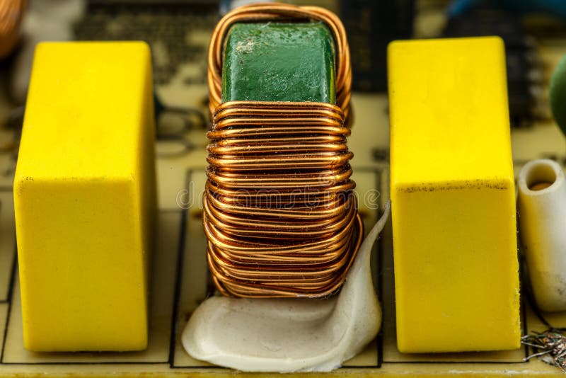 An Inductor, Toroidal Coil on a Ring with Visible Copper Scroll, Wound ...