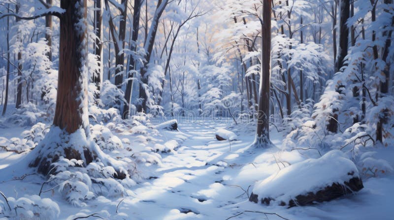 Frosty Elegance: a Hyper-Realistic Portrait of a Snow-Covered Forest ...