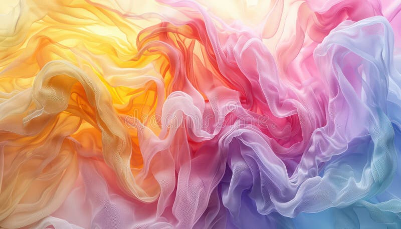 Rainbow Dyed Silk Fabric, Elegant Luxurious Soft Texture, Multicolored ...