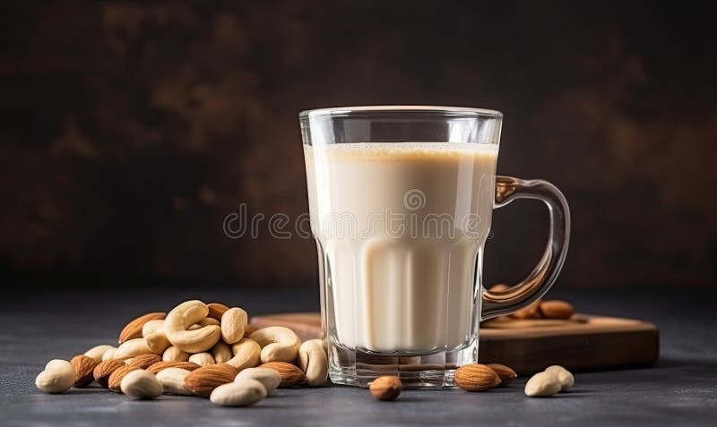 Indulge in the Rich Aroma of a Latte Garnished with Nuts Creating Using ...
