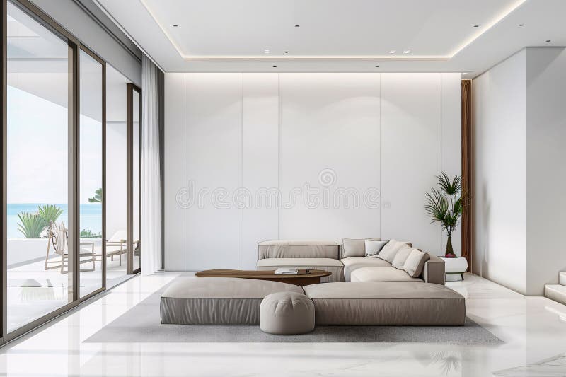 Indulge in the Simplicity of a Minimalistic, Modern White Living Room ...