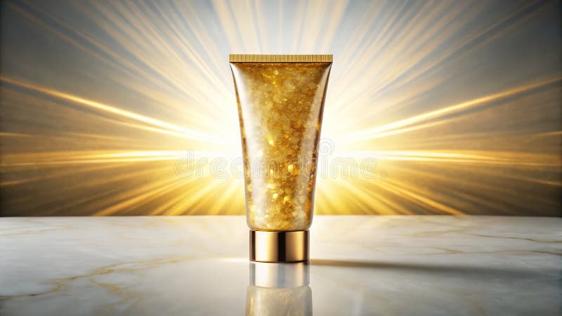 Radiant Gold Exfoliating Scrub Tube a Luxurious Marble Glass Beauty Product Perfect for ...