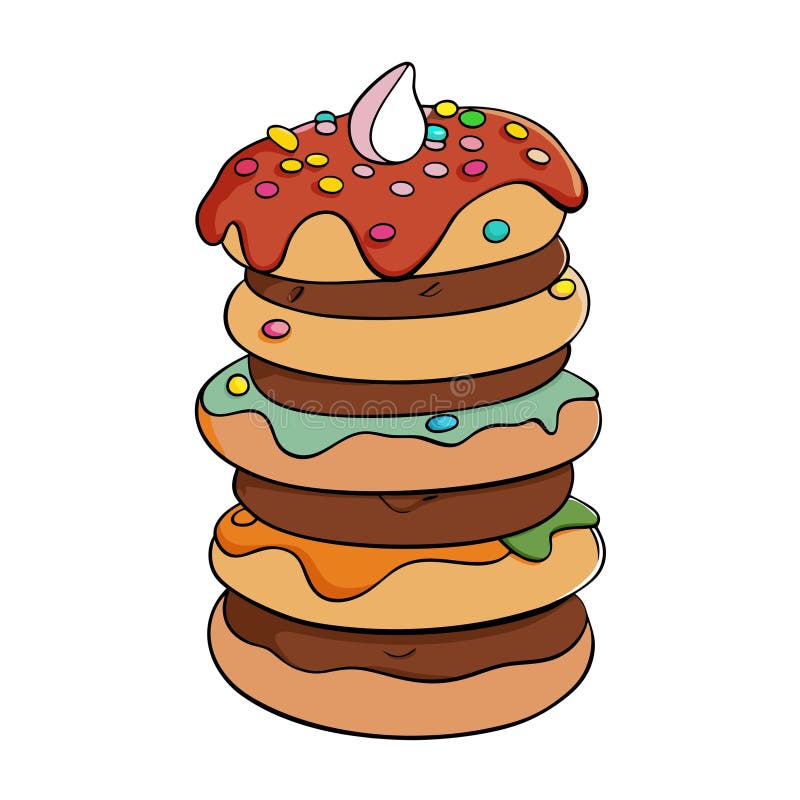 Indulge in a Stack of Glazed Doughnuts Decorated with Colorful Candies ...