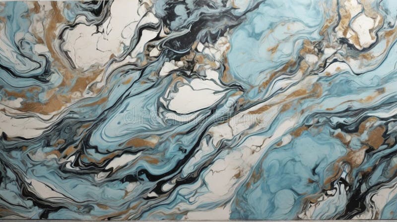Tranquil Azure Marble: a Serene Panoramic Banner Showcasing an Abstract ...
