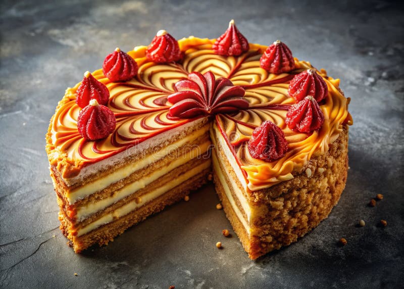 A Luxurious Esterhazy Torte Exquisite Layers of Pastry Delicacy ...