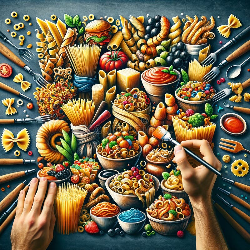 Pasta Paradise stock illustration. Illustration of collection - 307191694