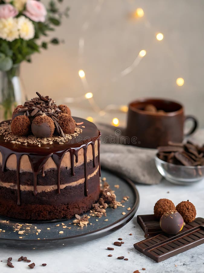 Indulgent Chocolate Cake Scene Perfect for Chocolate Day Celebrations ...