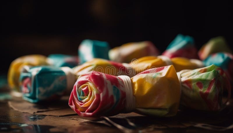 Indulgent Chocolate Candy Gift Wrapped in Rustic Paper Generated by AI ...