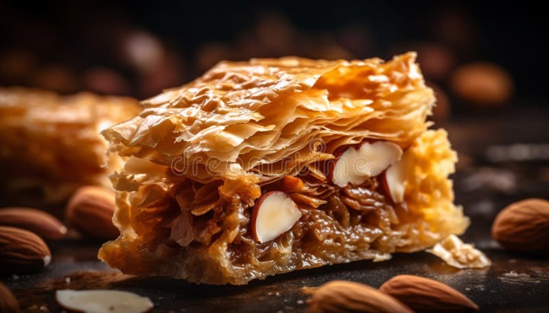 Indulgent Dessert Stack Chocolate, Caramel, Almond, Fudge Generated by ...