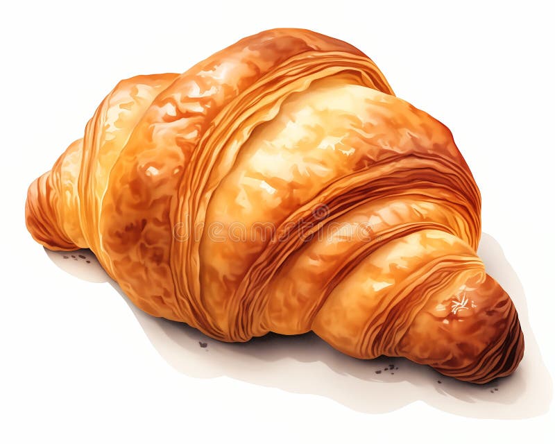 Indulgent Elegance: a Stunning View of a Croissant with Thick Br Stock ...