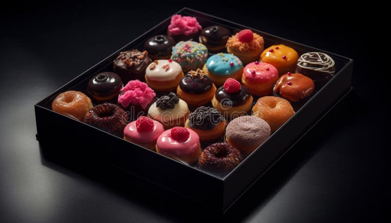 Indulgent Gourmet Dessert Box with Sweet Chocolate Variations and Fruit ...