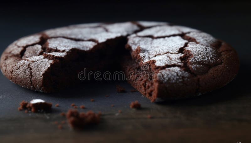 Indulgent Homemade Chocolate Chip Cookie Stack on Rustic Wood Plate ...
