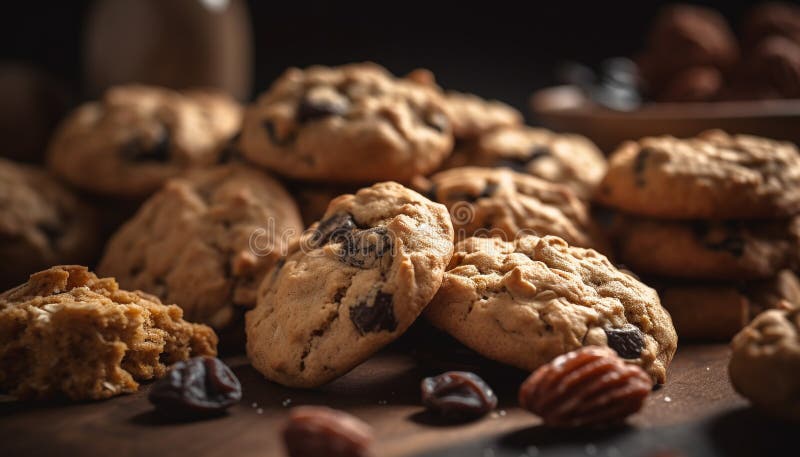 Indulgent Homemade Chocolate Chip Cookie, a Sweet Temptation on Table ...