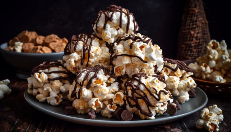 Indulgent Homemade Dessert: Chocolate Fudge Ball Stack Generated by AI ...