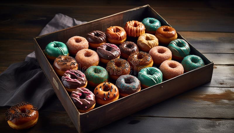 Indulgent Homemade Donut Box, Stacked with Sweet Variations and ...