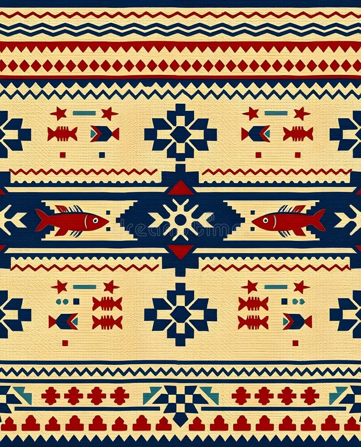 Indus Valley Weaving Pattern with Ritual, Fish, Symmetry, Seamless ...