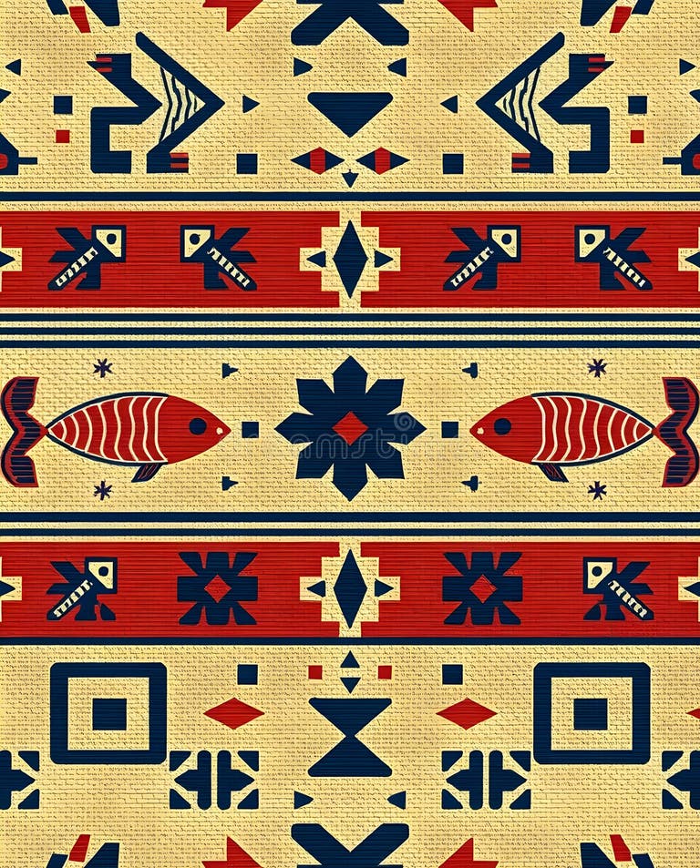 Ritual Fish Symmetry Seamless Pattern Stock Illustrations – 24 Ritual ...