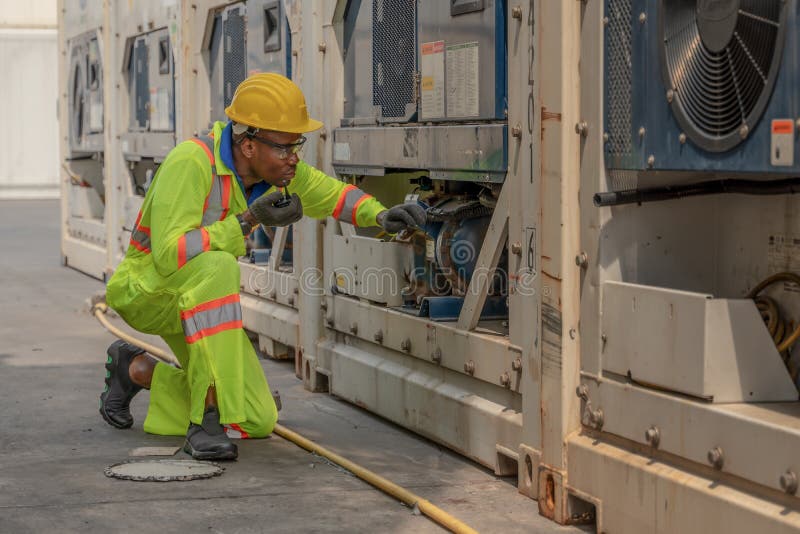 Industrail Background of Containers Yard and Cargo Maintenance Team of ...