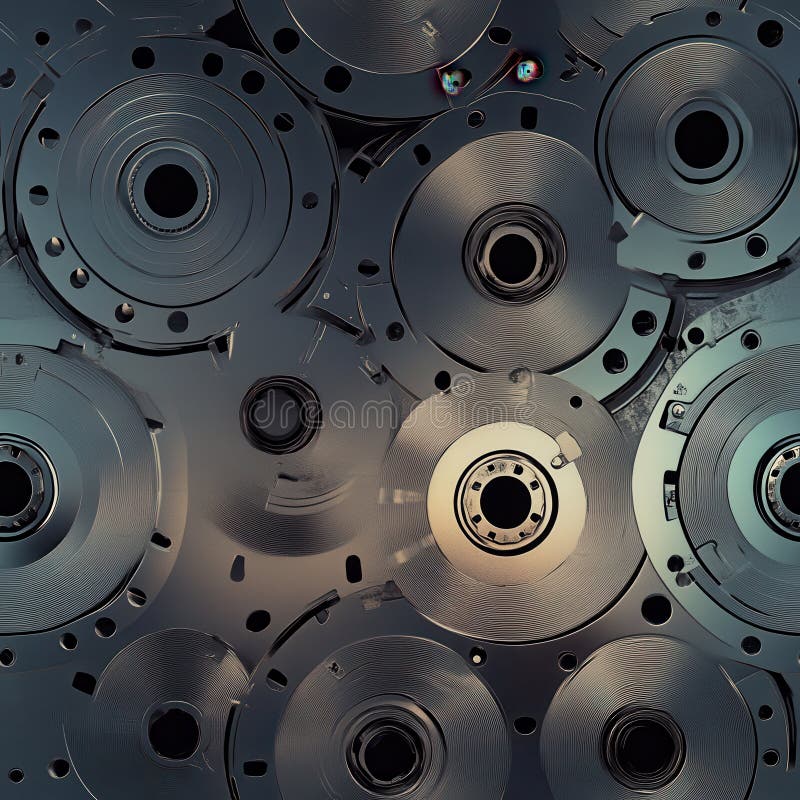 Industrial Abstract Background with Metallic Circular Components Stock ...