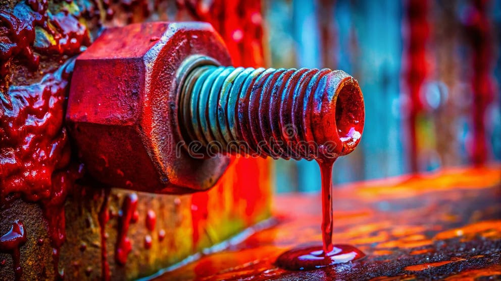 Industrial Abstract Background Red Liquid Drip Steel Texture and Bold ...