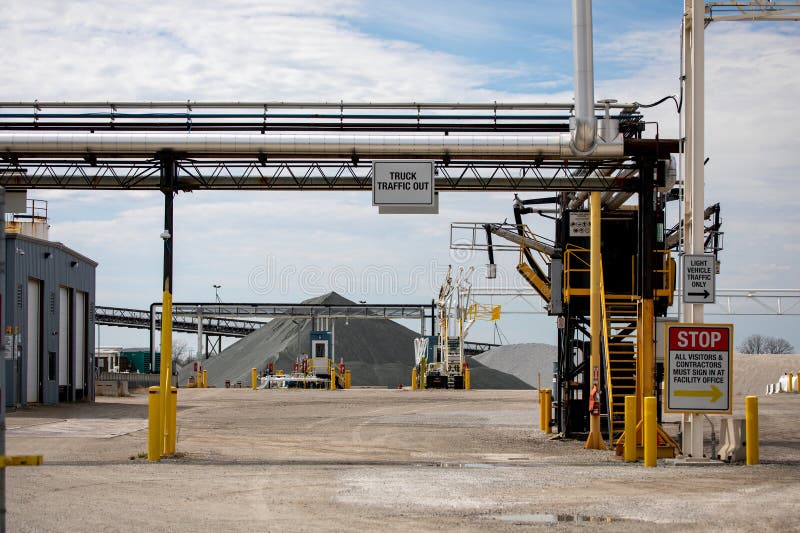 Industrial Aggregate Facility and Yard Stock Image - Image of ...