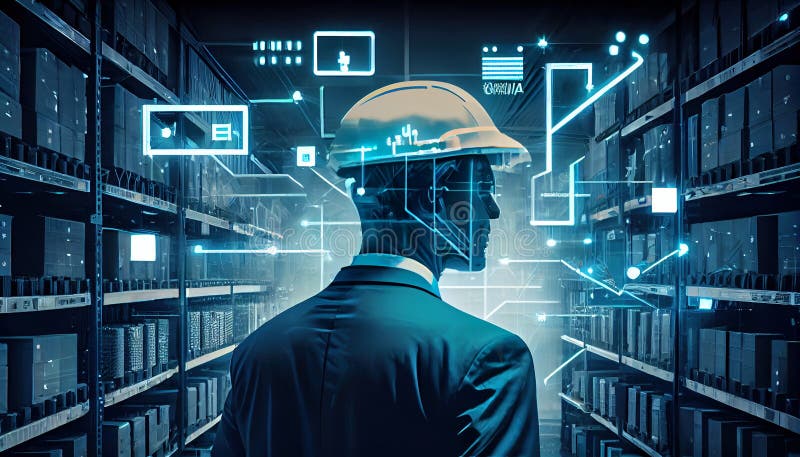 Industrial 4.0, AI Generated Stock Illustration - Illustration of ...