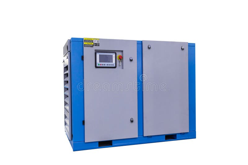 Industrial Air Compressor Showing Control Panel and Ventilation Grills ...