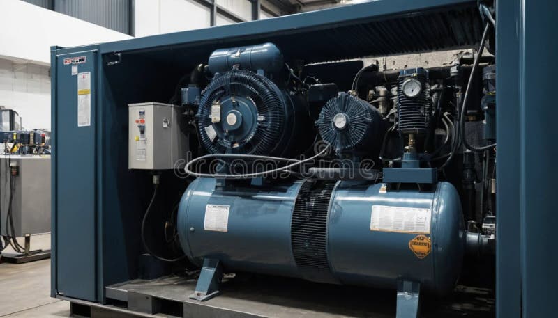 Industrial Air Compressor Unit Assembled Inside Metal Enclosure for ...