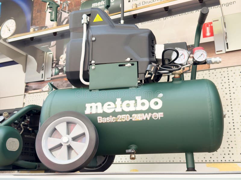 Industrial Air Compressor in Workshop Setting with Pressure Gauges ...