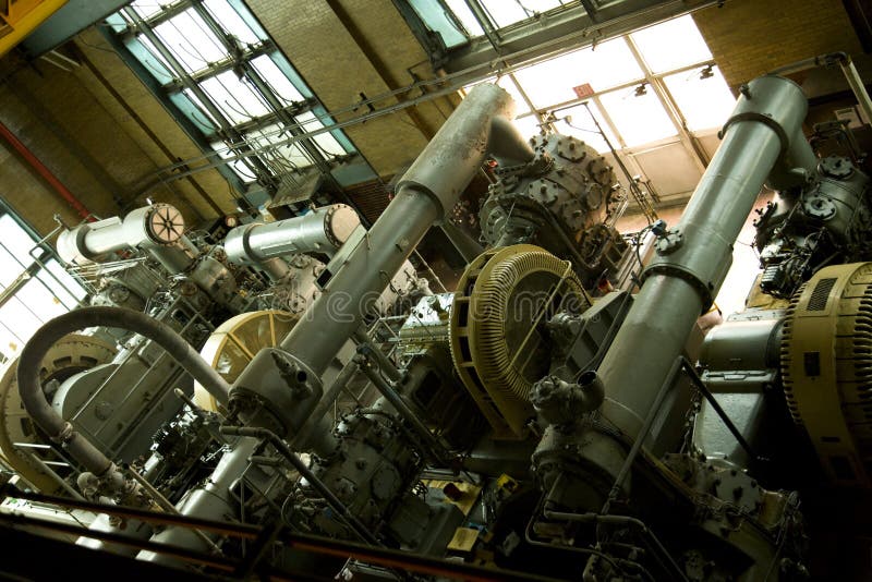 Industrial air compressors stock image. Image of large - 12861733