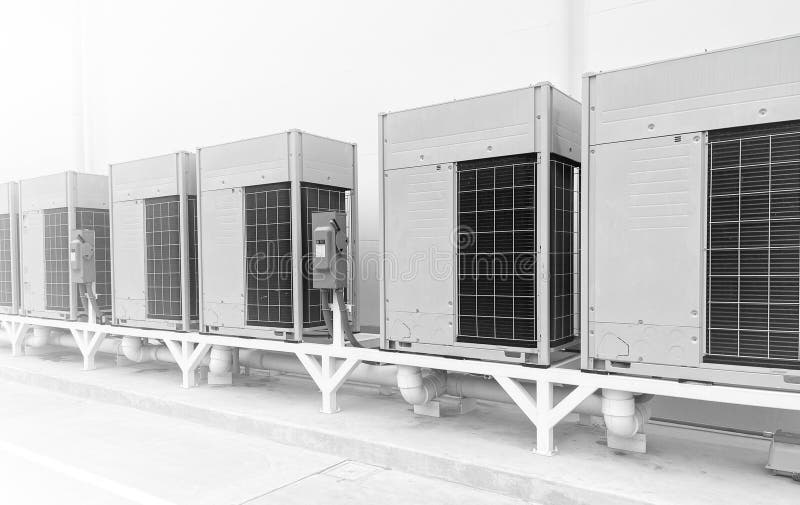 Industrial Air Conditioning Compressor Units Stock Photo - Image of ...