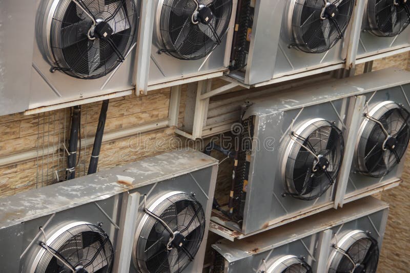 Industrial Air-conditioning External Units Fixed on the External Wall ...