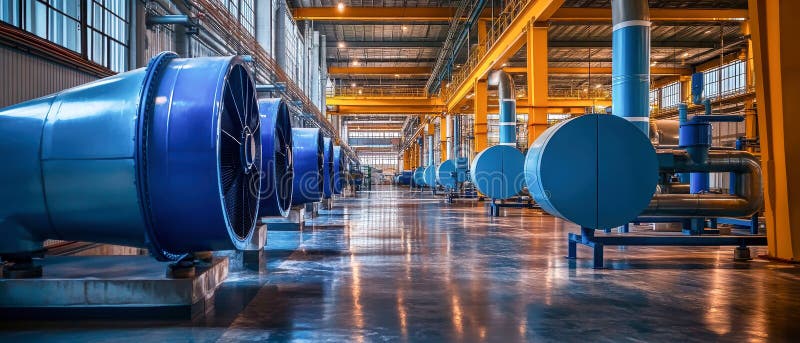 Industrial Air Conditioning System with Fans and Pumps for Optimized ...