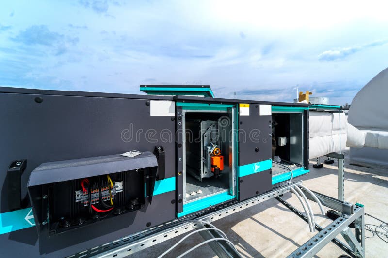 Industrial Air Conditioning System with Open Access Stock Image - Image ...