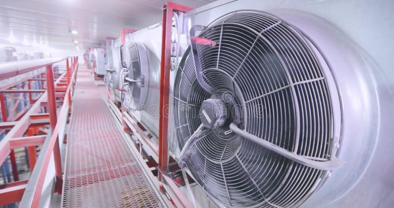 Industrial Air Conditioning Units in a Large Cold Warehouse for ...