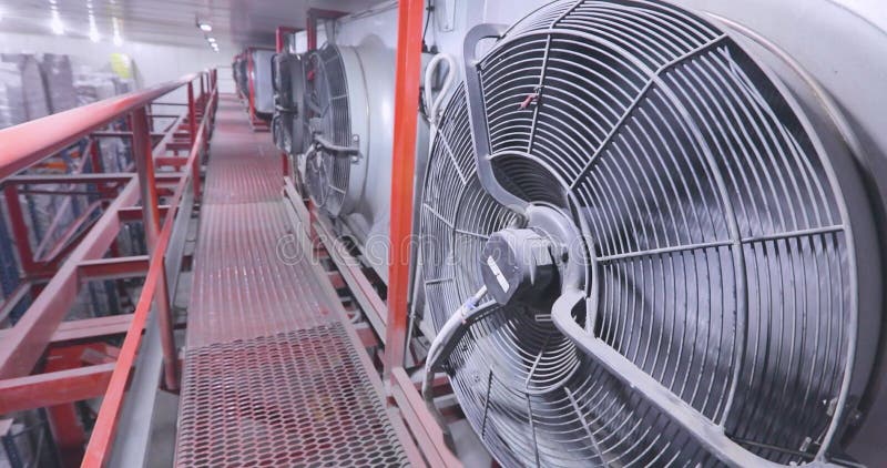 Industrial Air Conditioning Units in a Large Cold Warehouse for ...