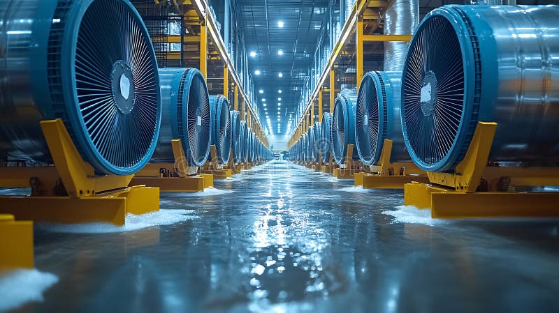 Rows Industrial Air Conditioning Units Factory Warehouse Stock Photos ...