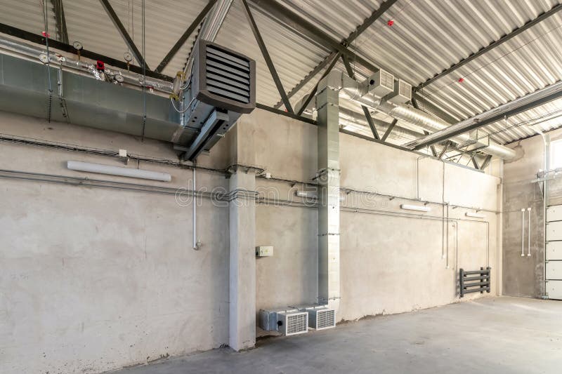 Industrial Air Duct Ventilation Equipment at Ceiling Stock Photo ...