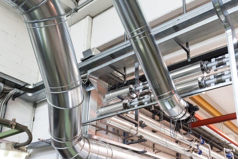 Air ducts in a industry stock image. Image of appliance - 101057577