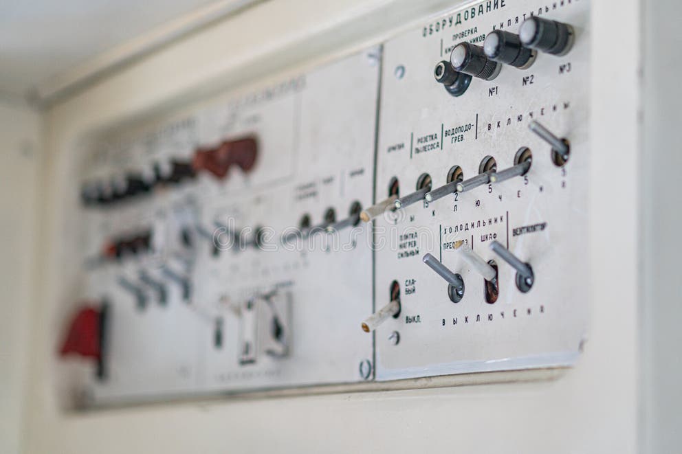 Industrial Airplane Control Panel in an Isolated Setting, Featuring ...