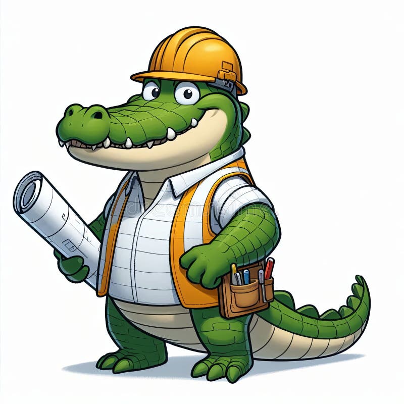 Industrial Alligator Holding Construction Plans Stock Illustration ...