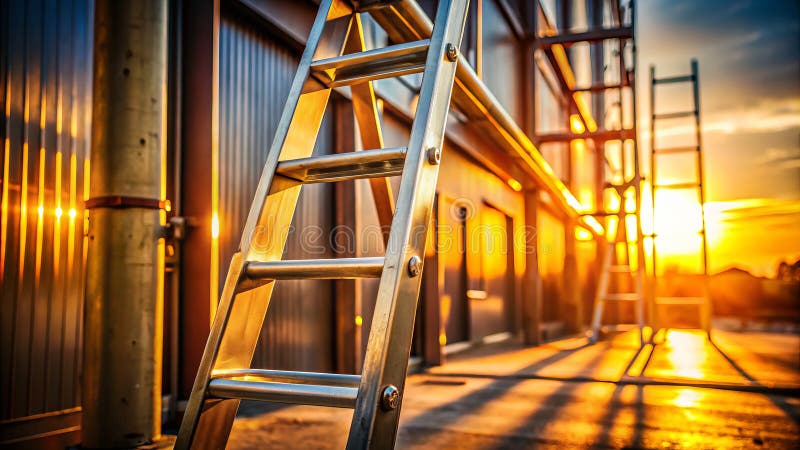 Industrial Aluminum Ladder Structure a Detailed Architectural ...