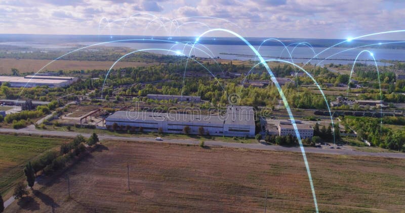 Industrial Area and Communication Network Concept. Wireless ...