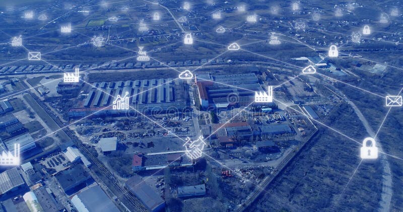 Industrial Area and Communication Network Concept. Wireless ...