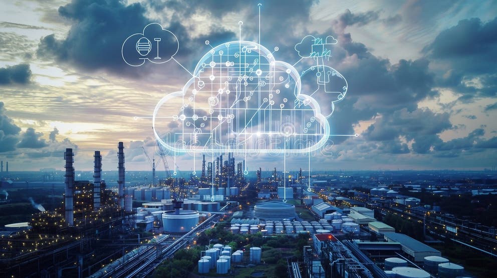Industrial Area Connected by Cloud Computing Systems and Digital Data ...