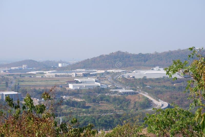 Industrial Area in the Developing Area View from High Ground Stock ...
