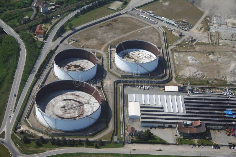 Industrial Area - Oil Tanks Stock Image - Image of aerial, tank: 3828037